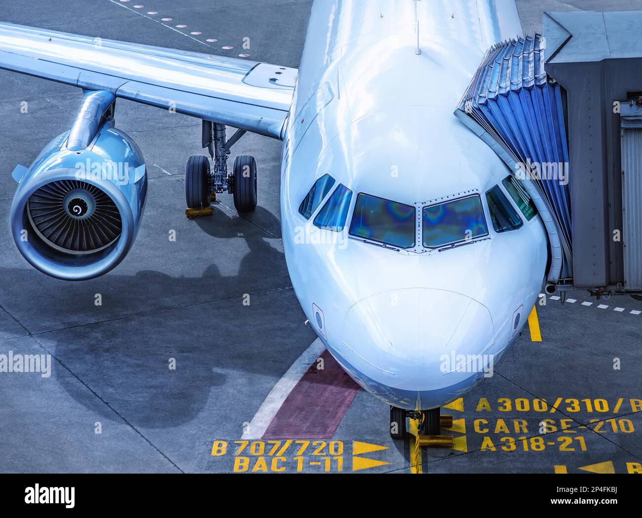 modern airplane at the airport Stock Photo - Alamy