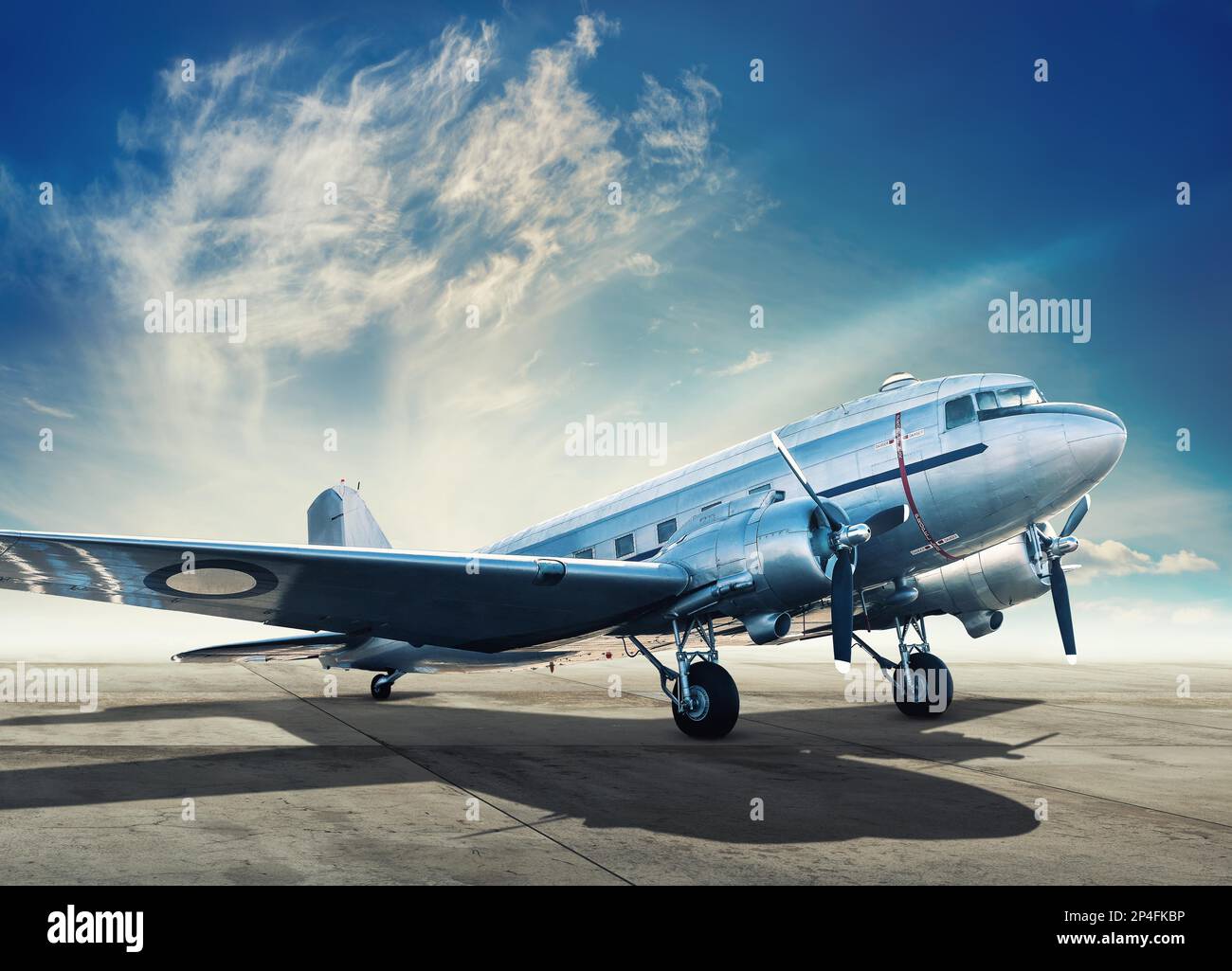 historical aircraft on an airfield Stock Photo - Alamy