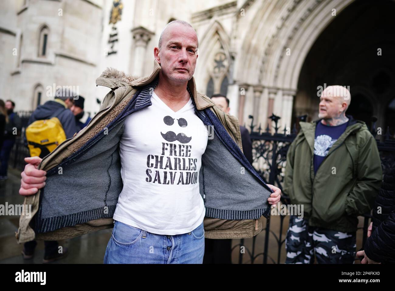 A supporter of notorious inmate Charles Bronson outside the Royal ...