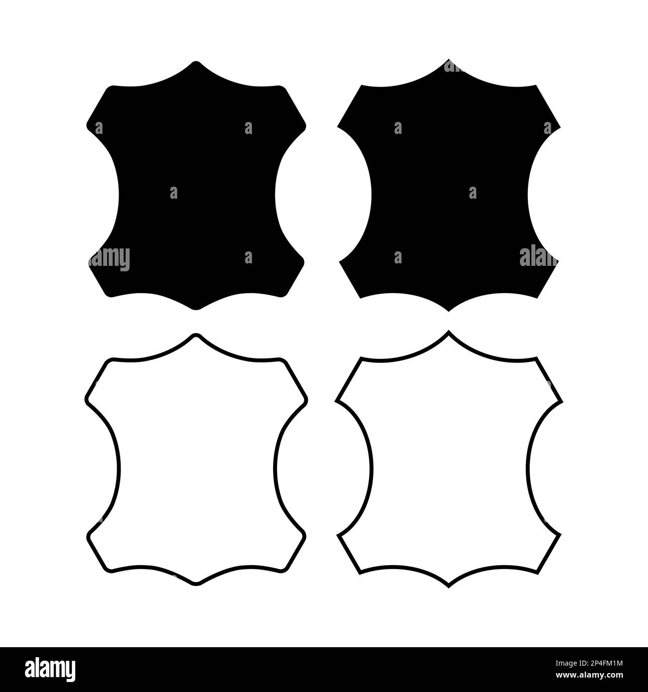 Set of Leather skin fashion icon, animal material graphic sign, texture ...