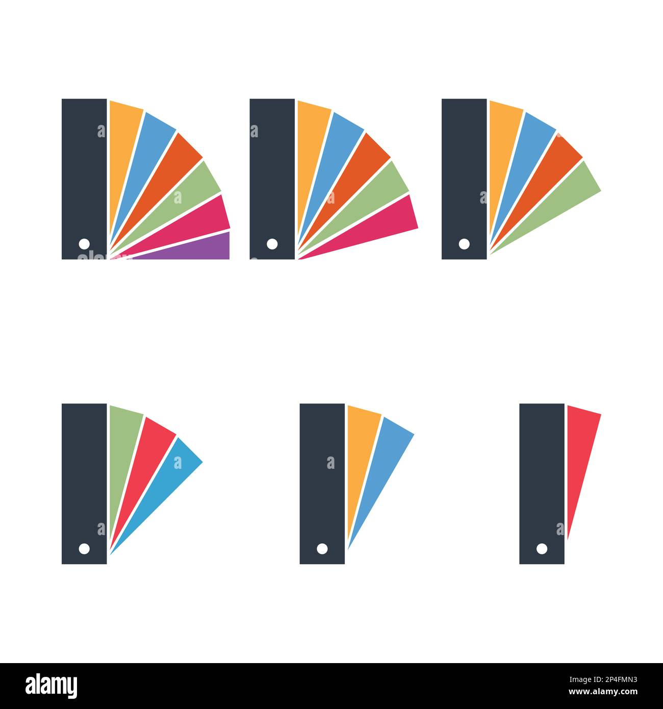 Set of Pantone color icon, colorful graphic catalog symbol, color ...