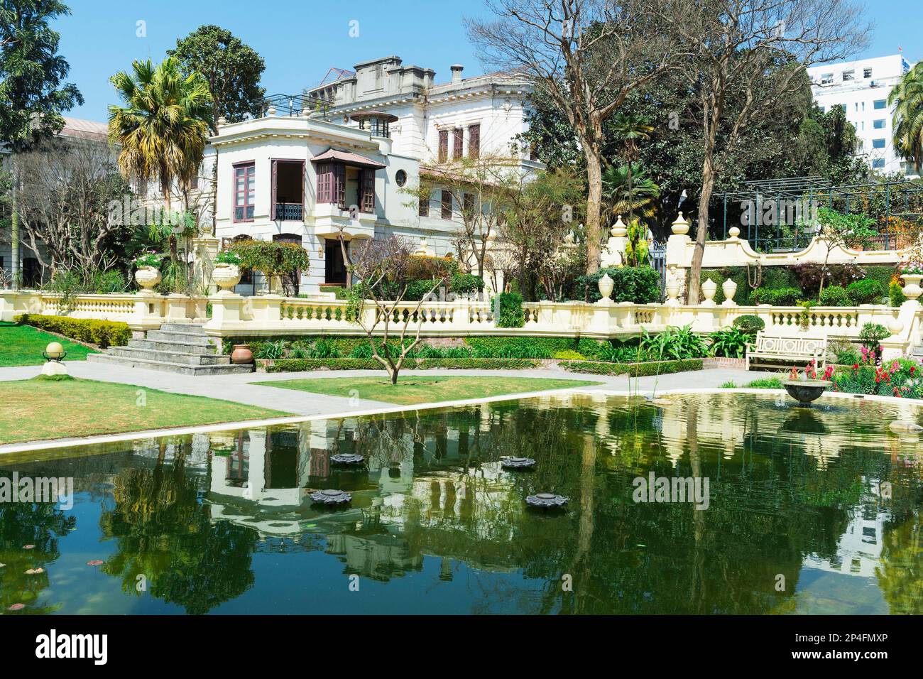 Garden of Dreams, Gallery Building and Pond, Emperor Mahal Palace ...