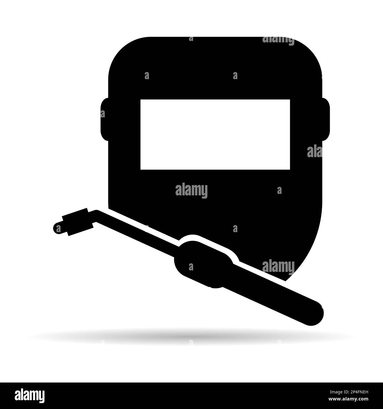 Welding technology icon shadow, metal tool equipment symbol, safe weld ...