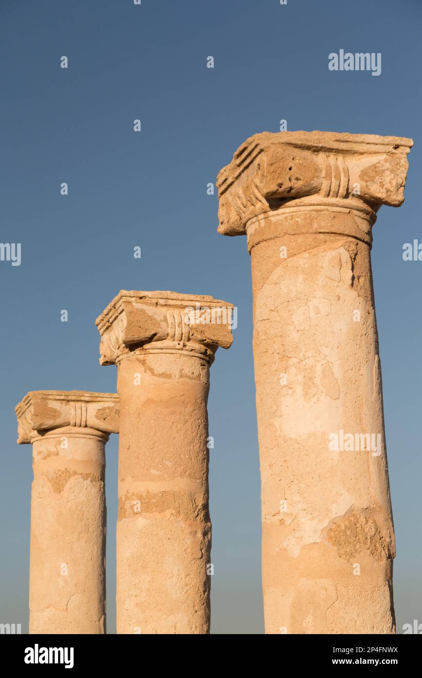Cyprus, Pathos, Roman pillars at the Archaeological site of Kato Pathos ...