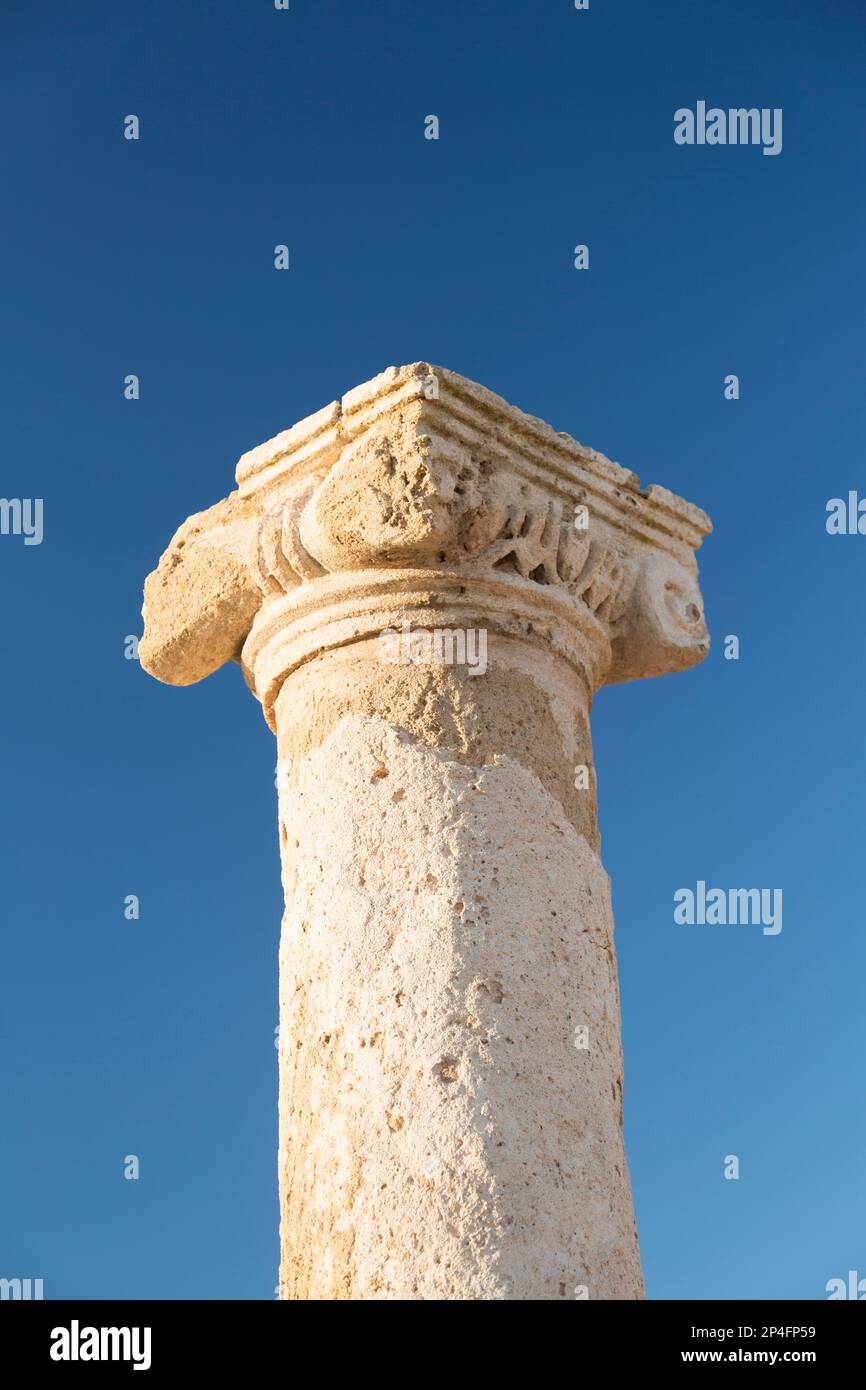 Cyprus, Pathos, Roman pillars at the Archaeological site of Kato Pathos ...
