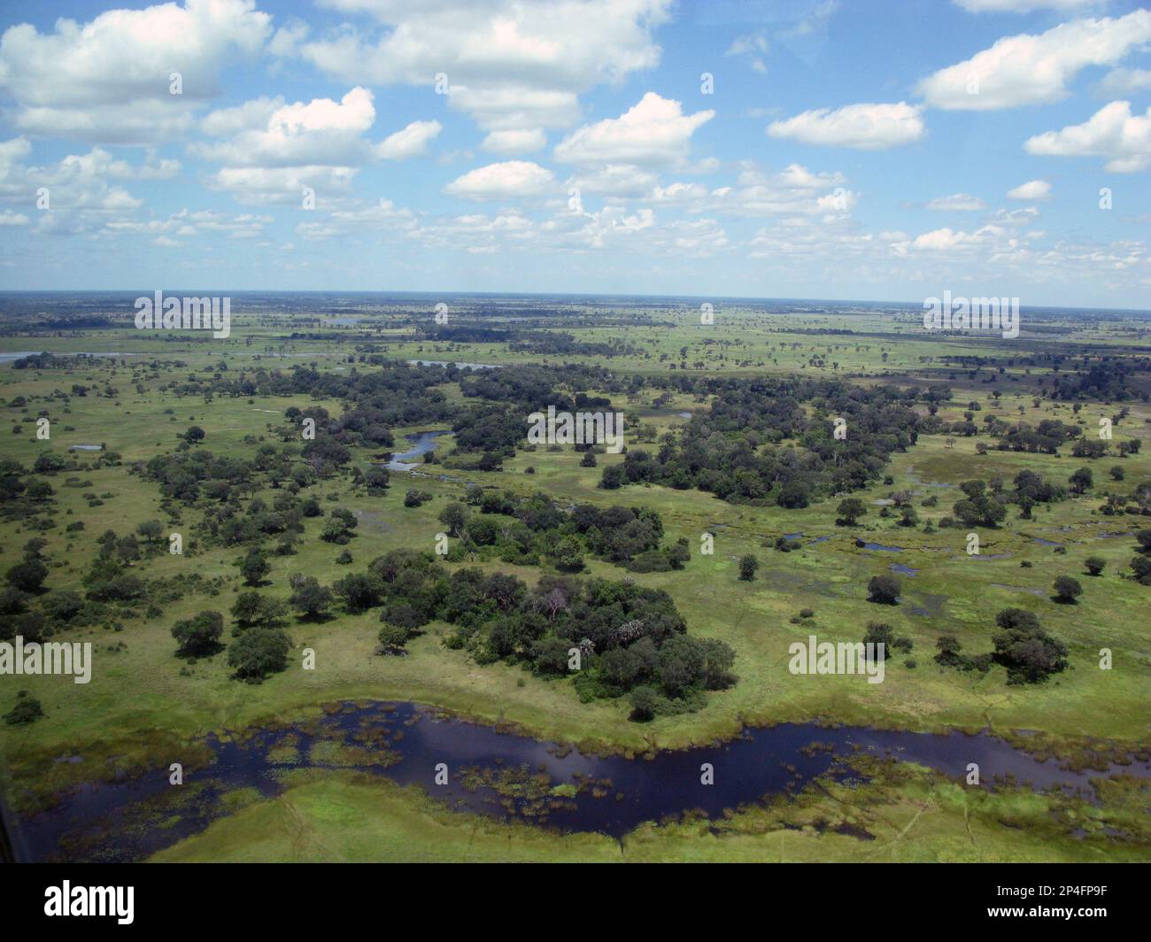 Aerial view of the okavango flood plain Stock Photo - Alamy