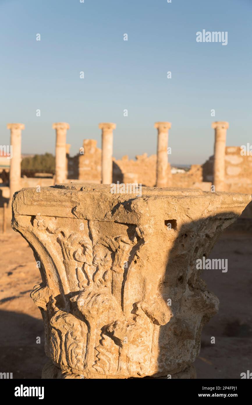 Cyprus, Pathos, Roman pillars at the Archaeological site of Kato Pathos ...