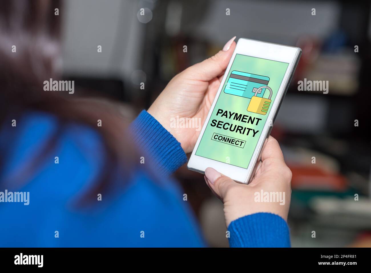 Smartphone screen displaying a payment security concept Stock Photo - Alamy