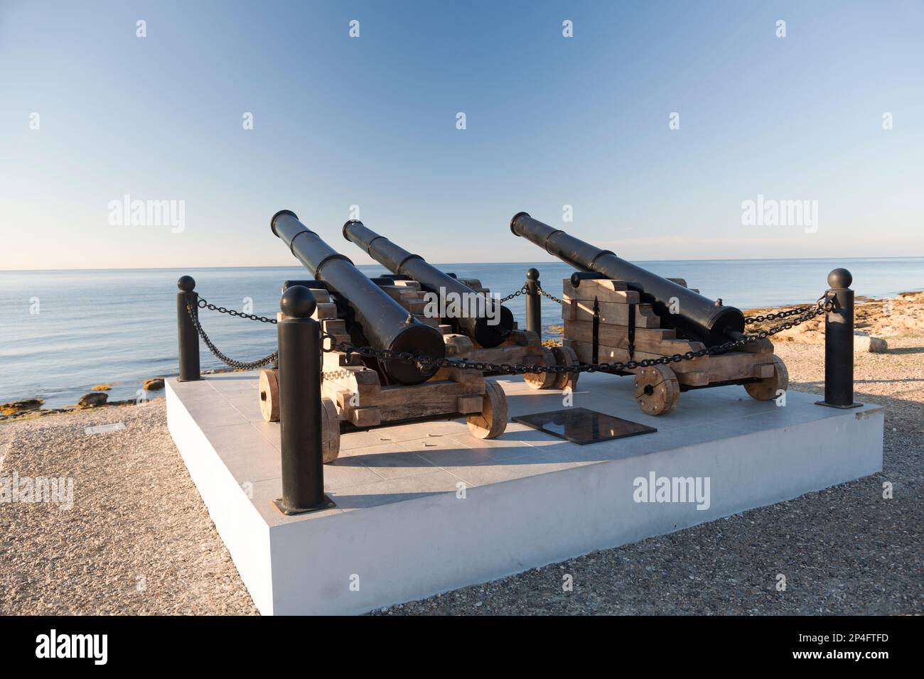 Cyprus, Pathos, canons on waterfront of Pathos harbour Stock Photo - Alamy