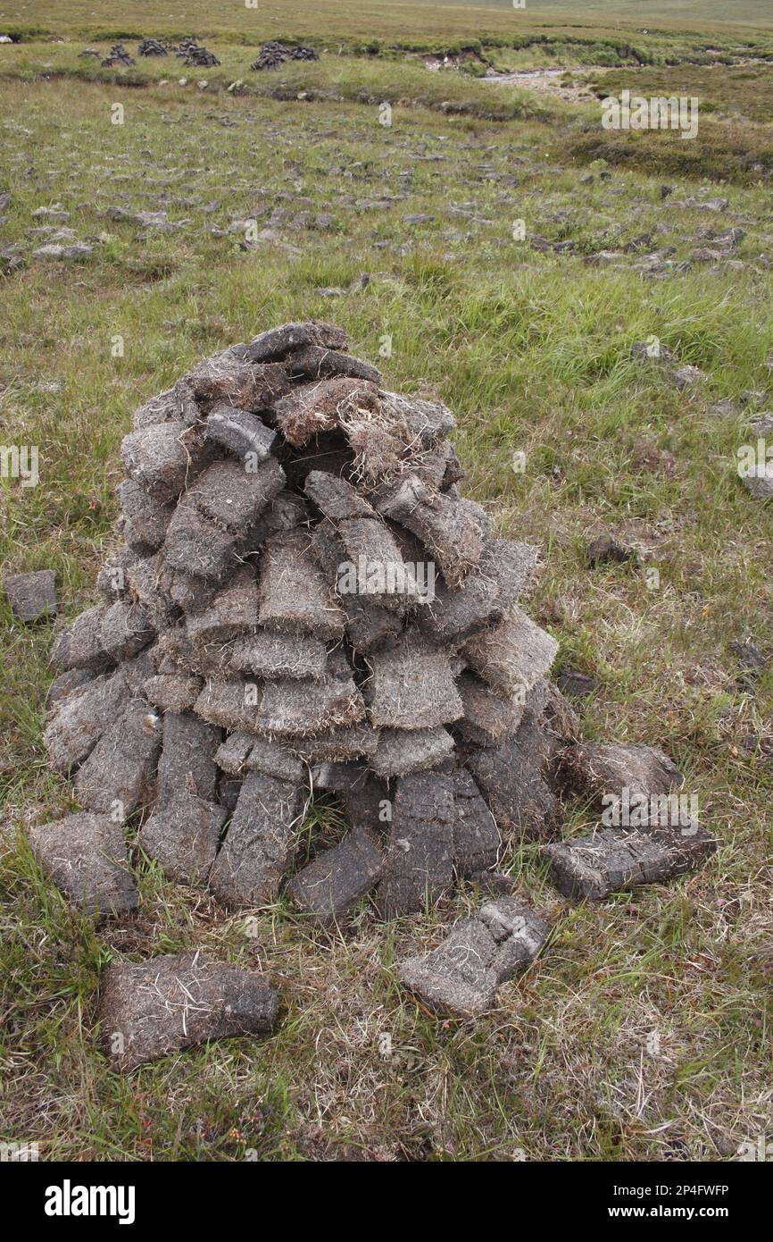 Peat digging stack, Cape Wrath, Sutherland, Highlands, Scotland, United ...