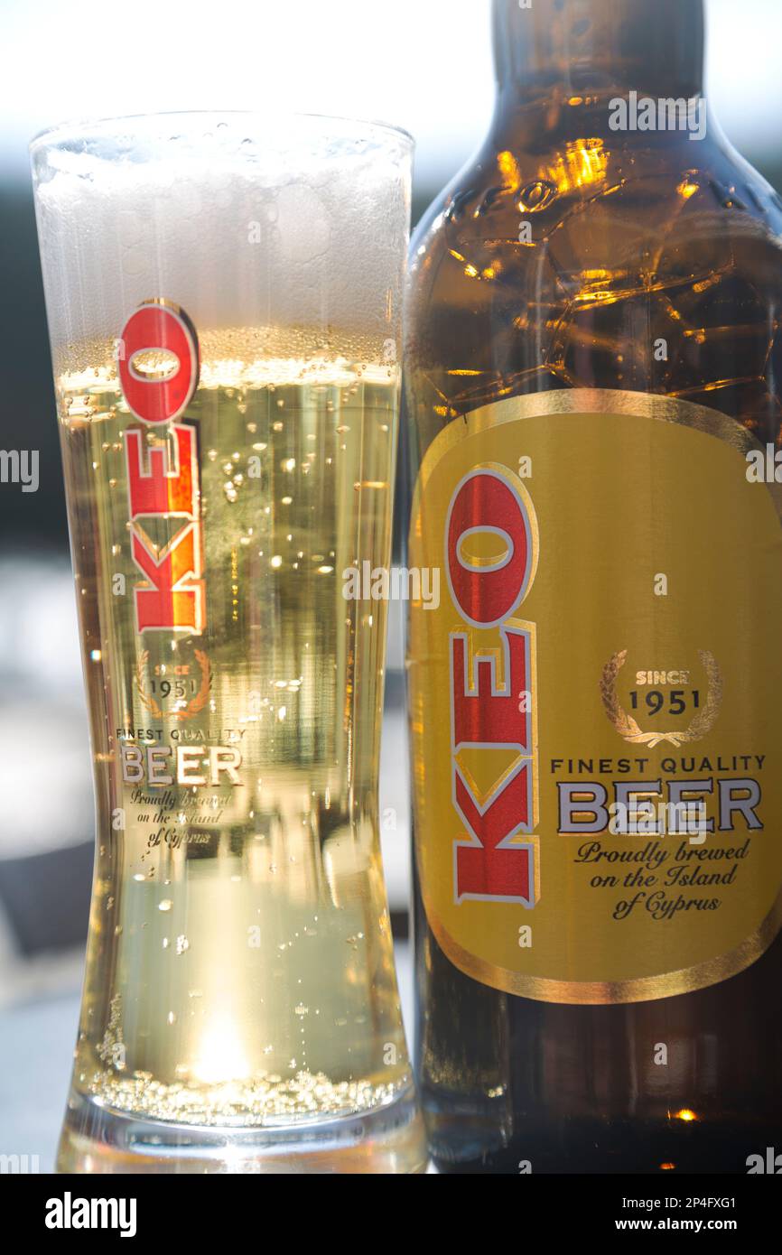 Cyprus, local Cyrpus beer Stock Photo - Alamy