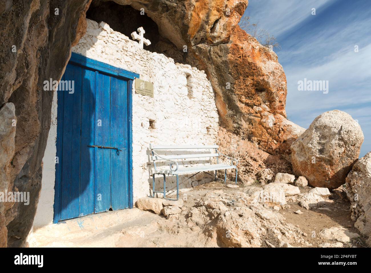 Cyprus, cave church - Agioi Saranta - near Protaras Stock Photo - Alamy