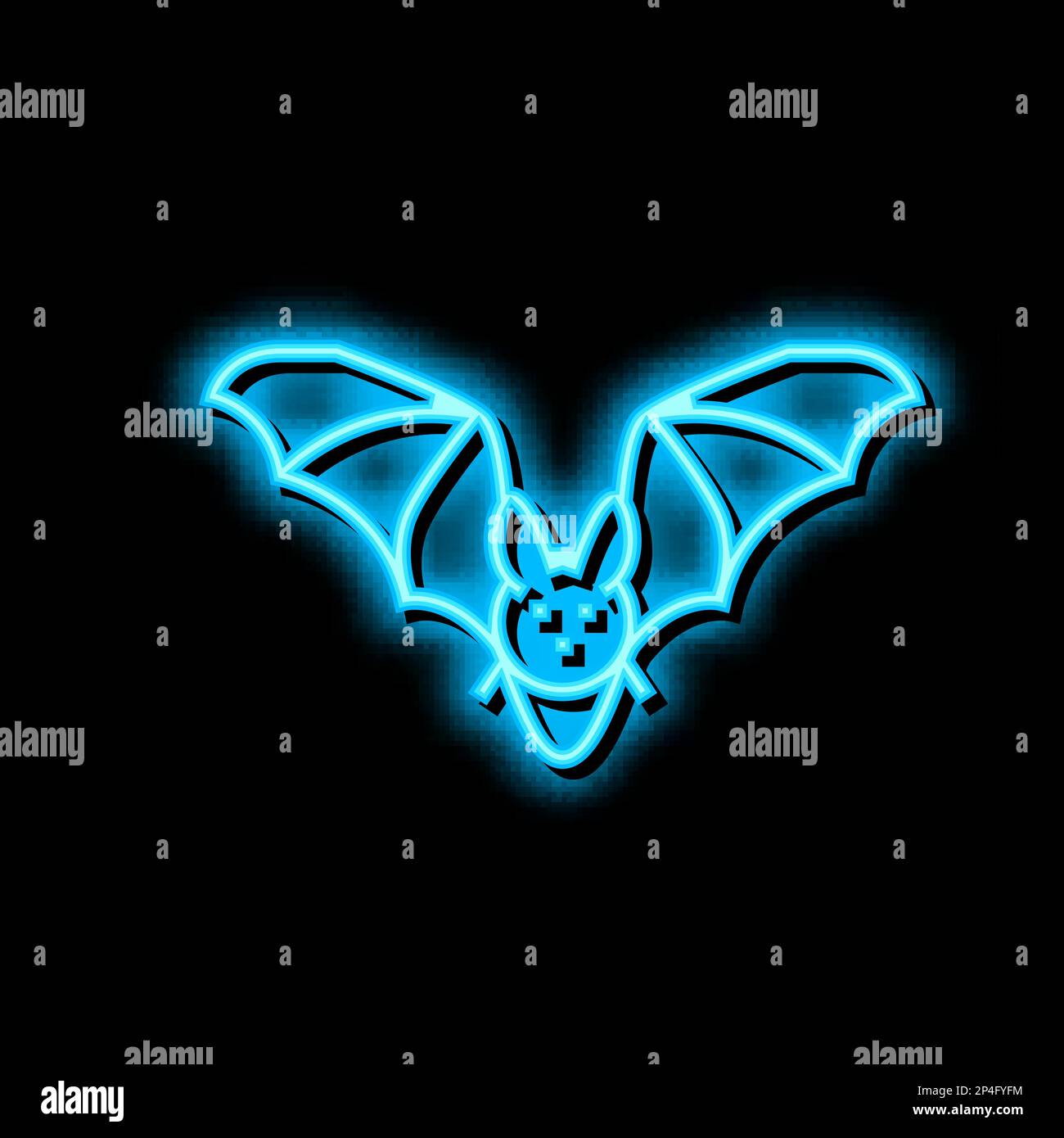 bat animal in zoo neon glow icon illustration Stock Vector Image & Art ...