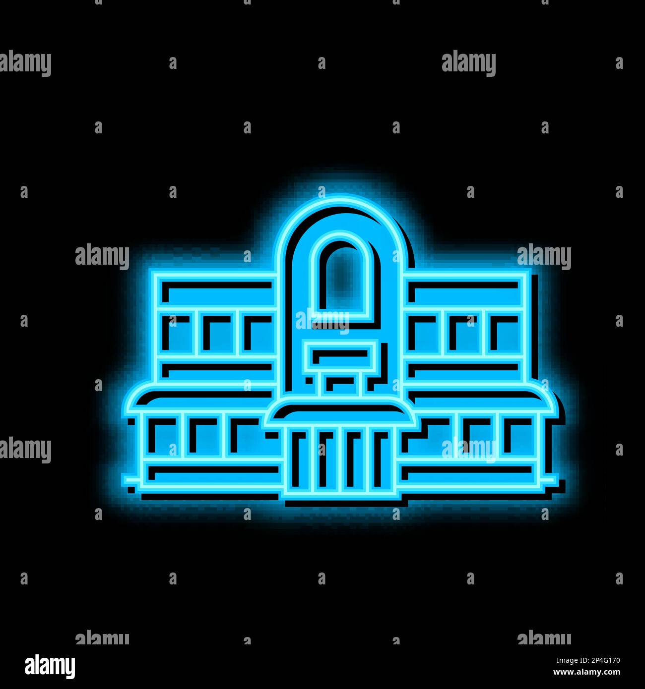 restaurant cafe building neon glow icon illustration Stock Vector Image ...