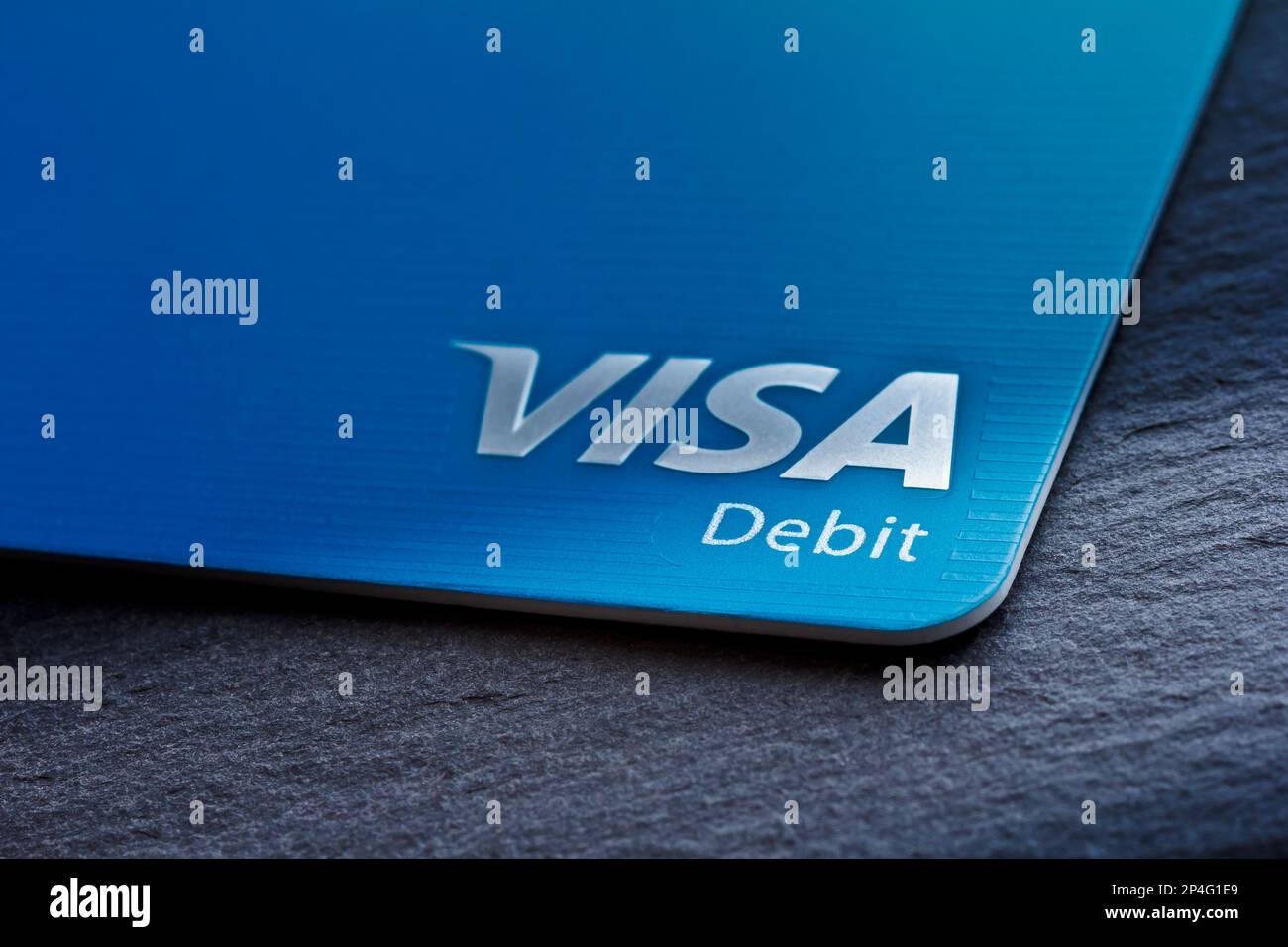 Hamburg, Germany - March 01 2023: Close-up of VISA direct debit card of ...