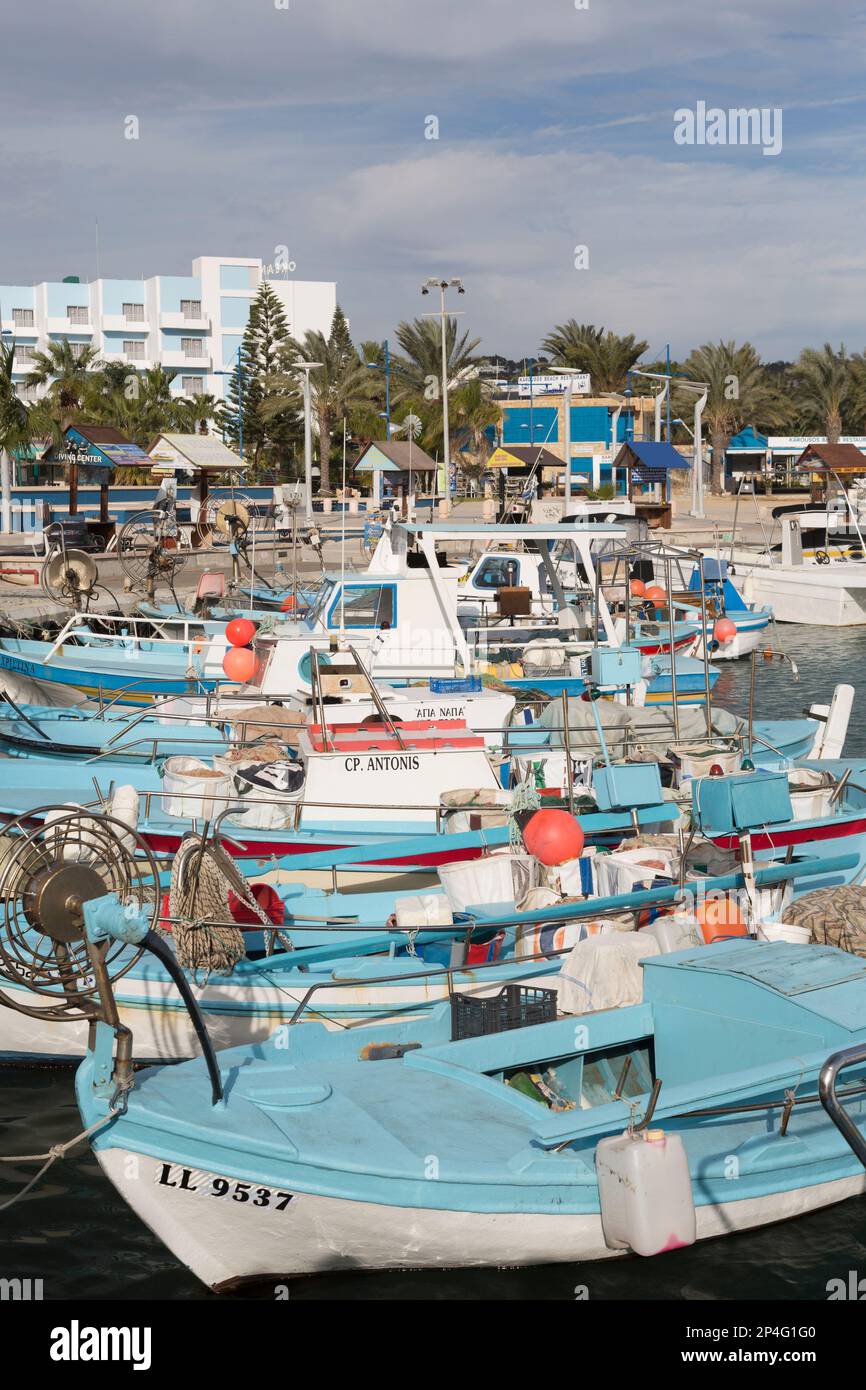 Cyprus, Agia Napa, fishing boats in the harbour Stock Photo - Alamy