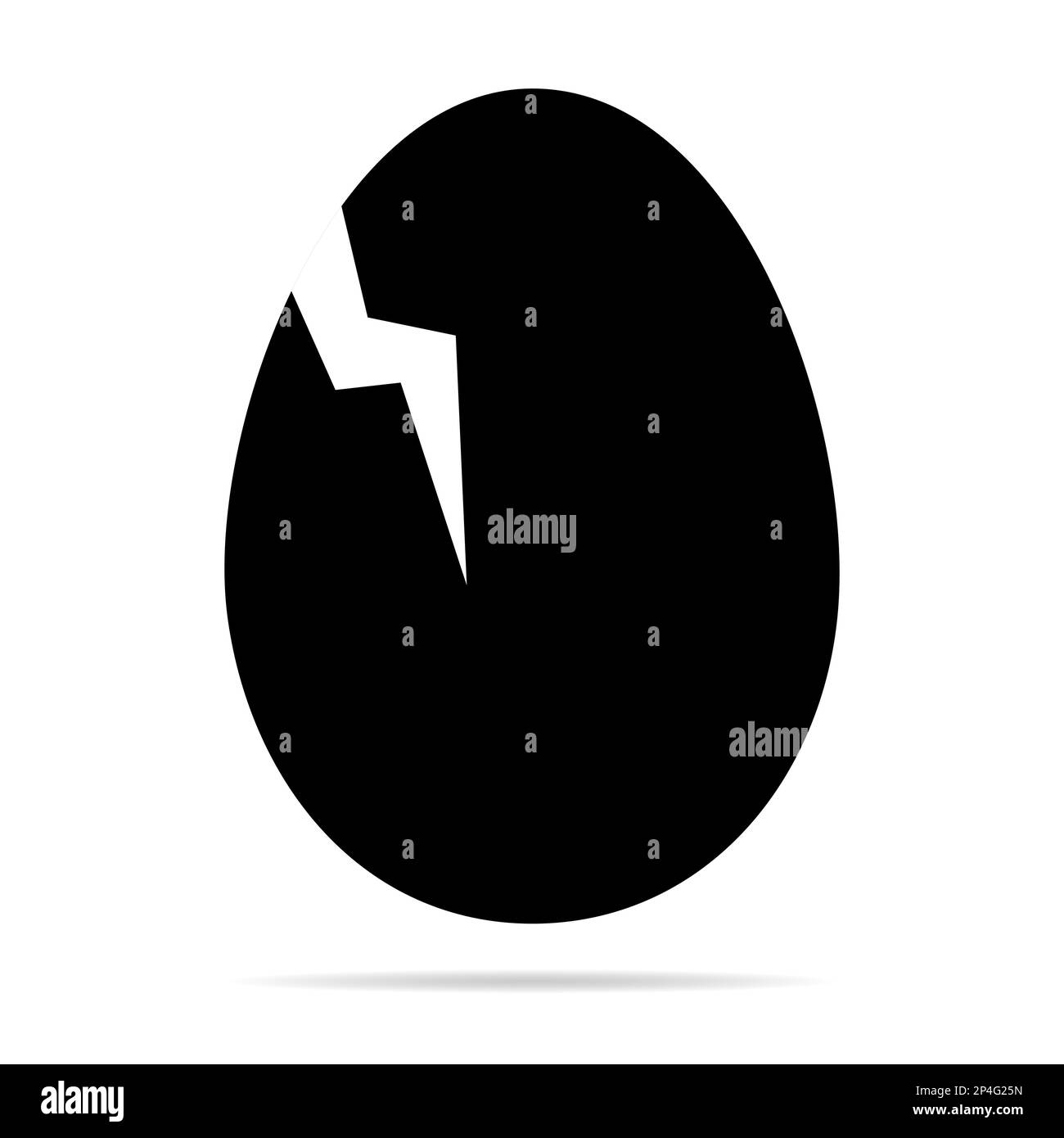 Broken Egg icon with shadow, shell easter symbol, healthy nature food ...