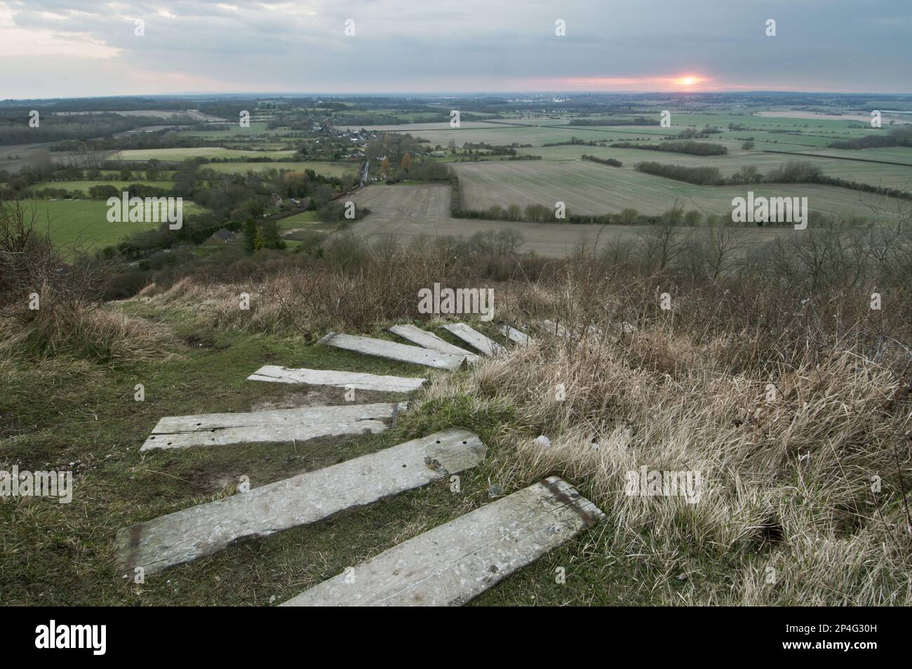 Steps leading from The Devil's Kneading Trough at sunset, looking ...