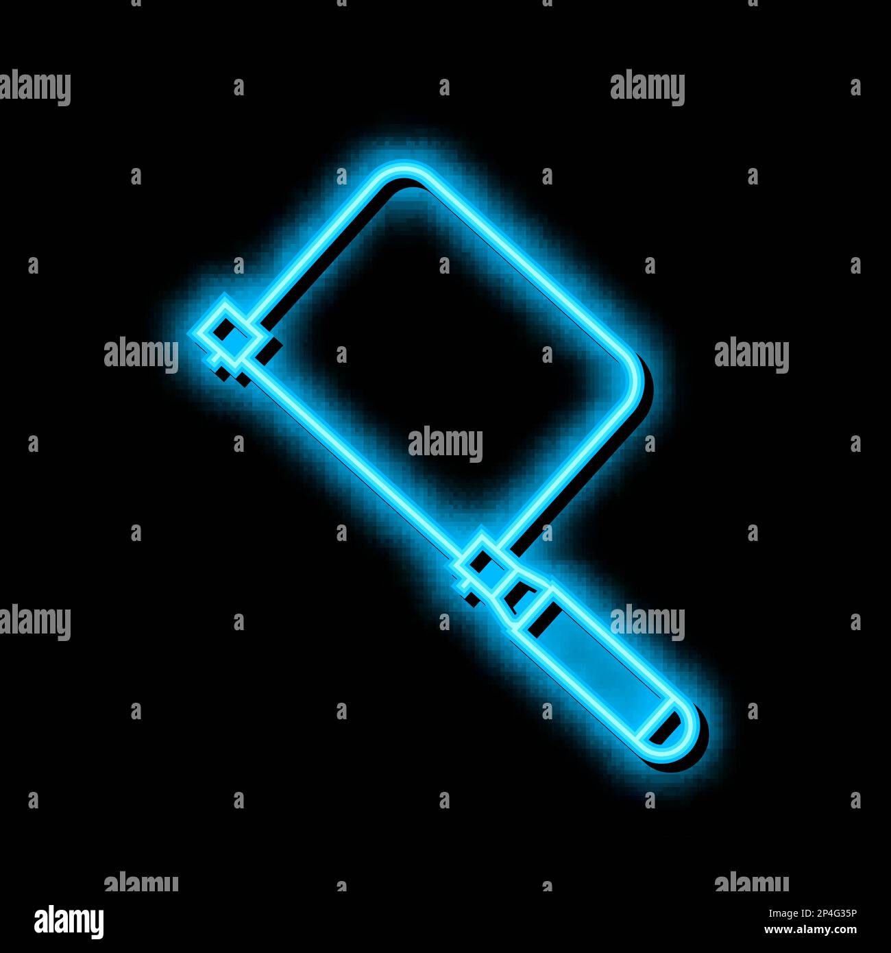 coping saw carpenter tool neon glow icon illustration Stock Vector ...