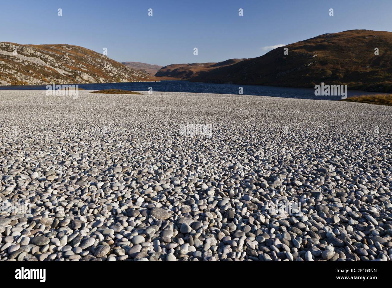 View of raised beach and freshwater lochan, Maol an t-Sornaich, Isle of ...