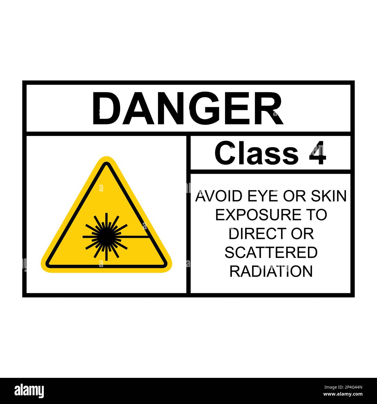 Laser radiation danger class 4 label icon, safety information symbol ...