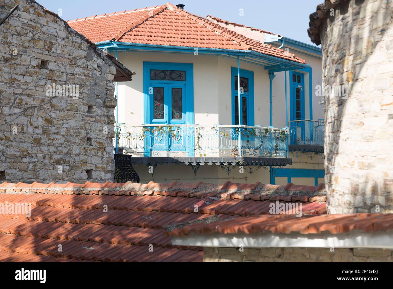Cyprus, Lefkara village, traditional balconies Stock Photo - Alamy