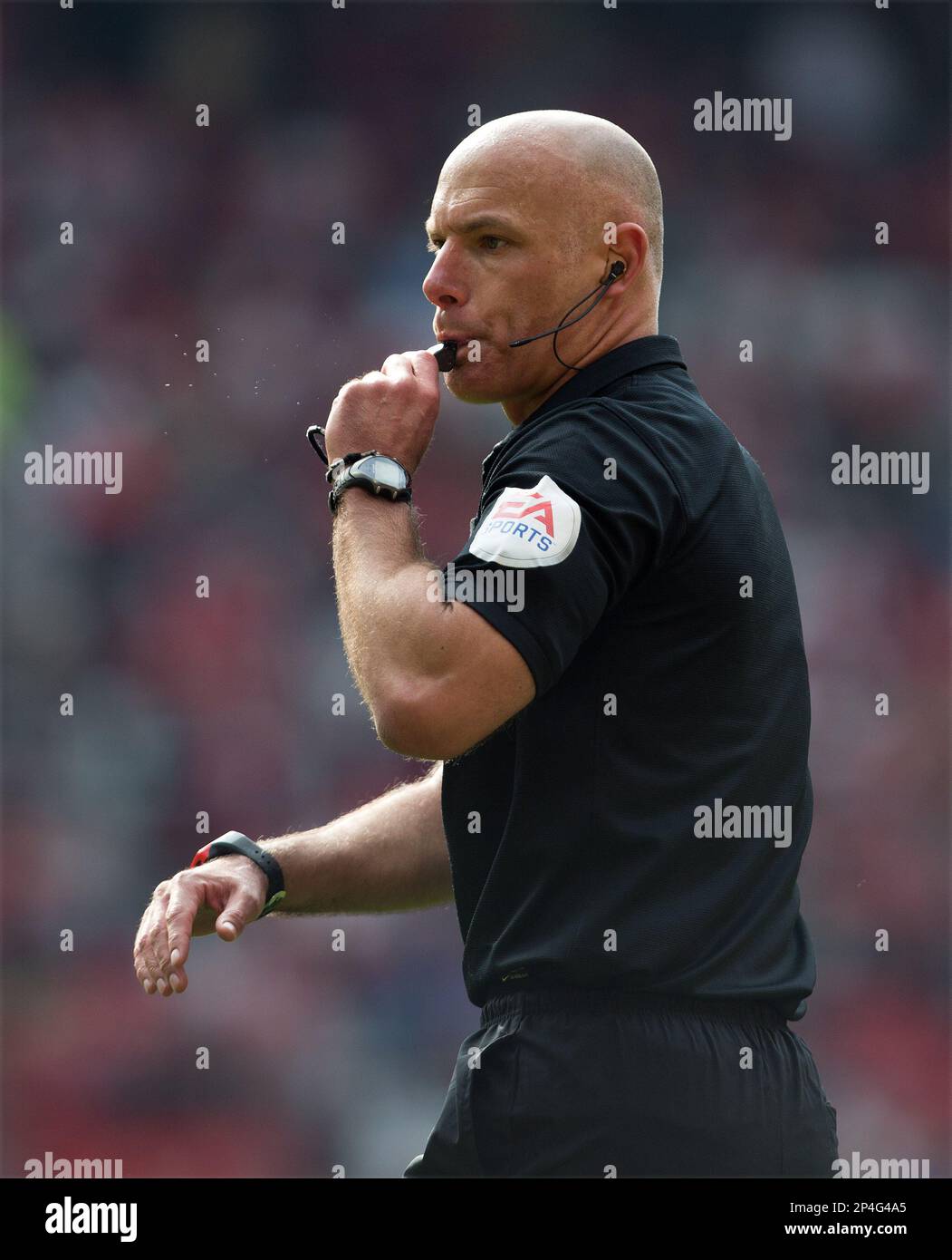 May 3, 2014 - Manchester, United Kingdom - Referee Howard Webb ...
