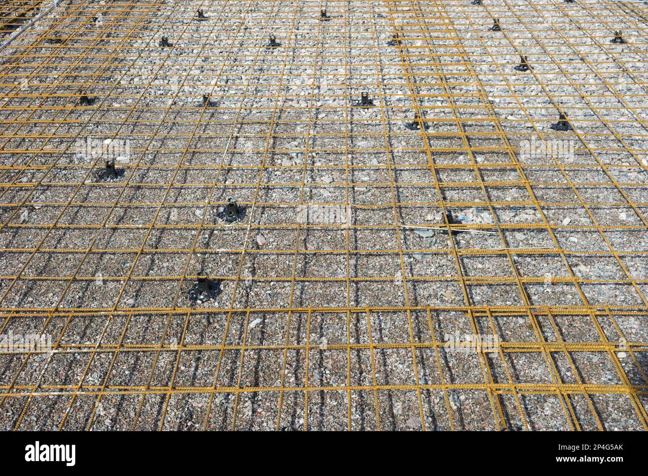 Construction work on farm building for loose housing, aggregate and ...
