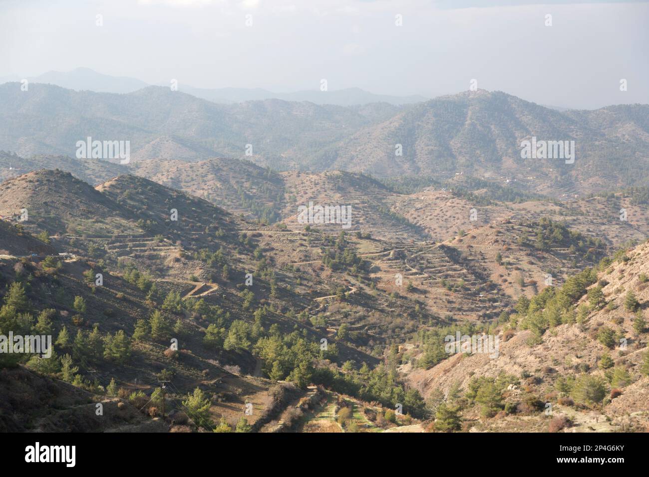 Cyprus, views over the mountains from Fikardou village Stock Photo - Alamy