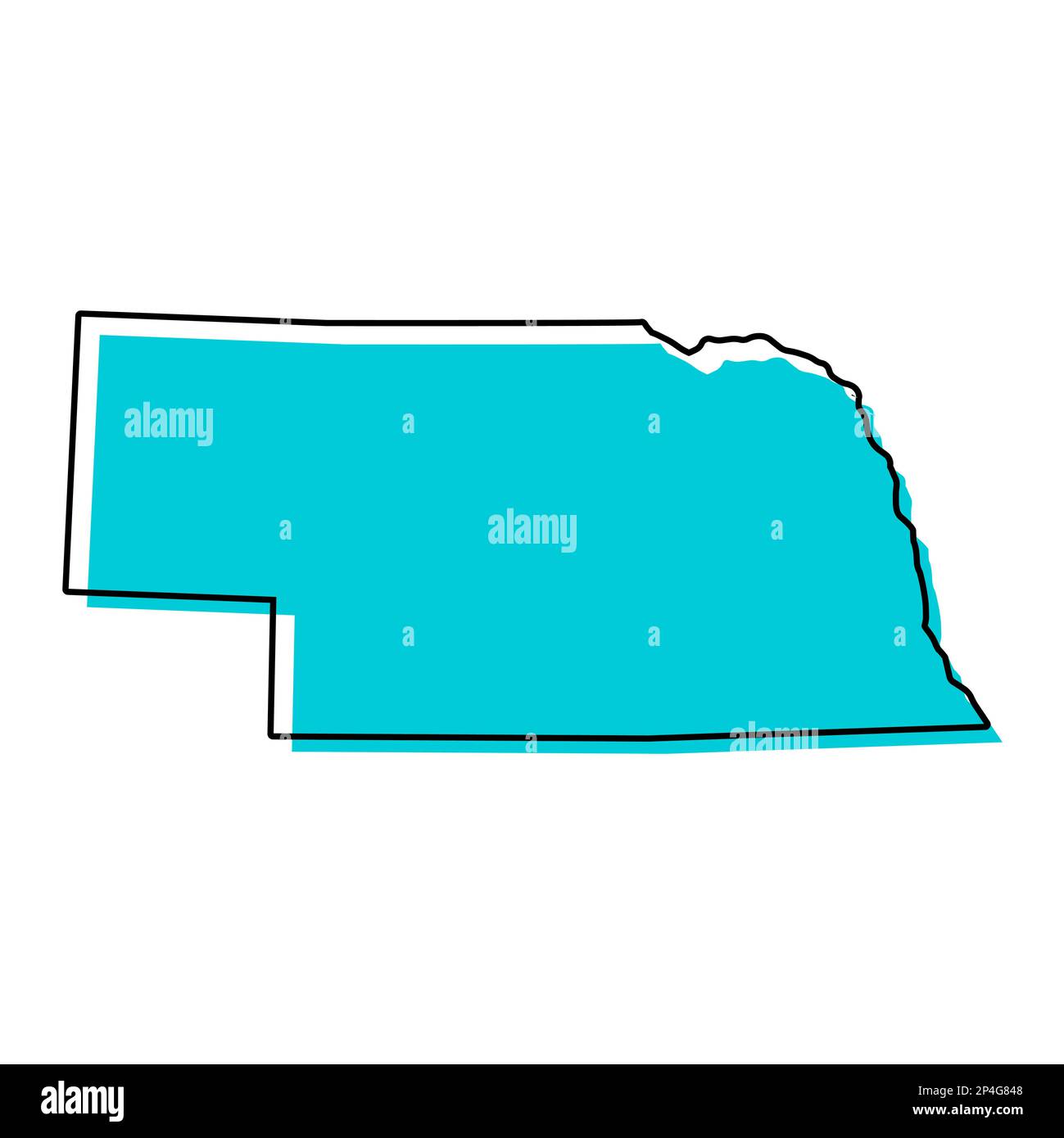 Nebraska map shape, united states of america. Flat concept icon symbol ...