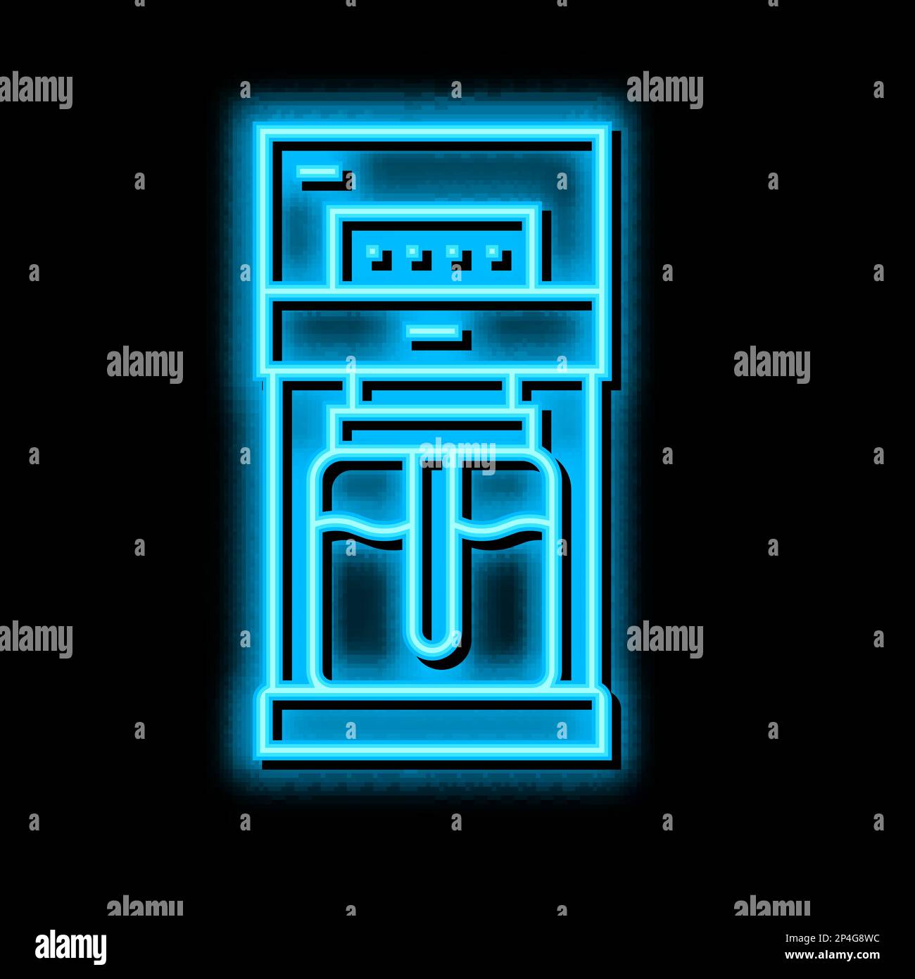 drip coffee brewing machine neon glow icon illustration Stock Vector ...
