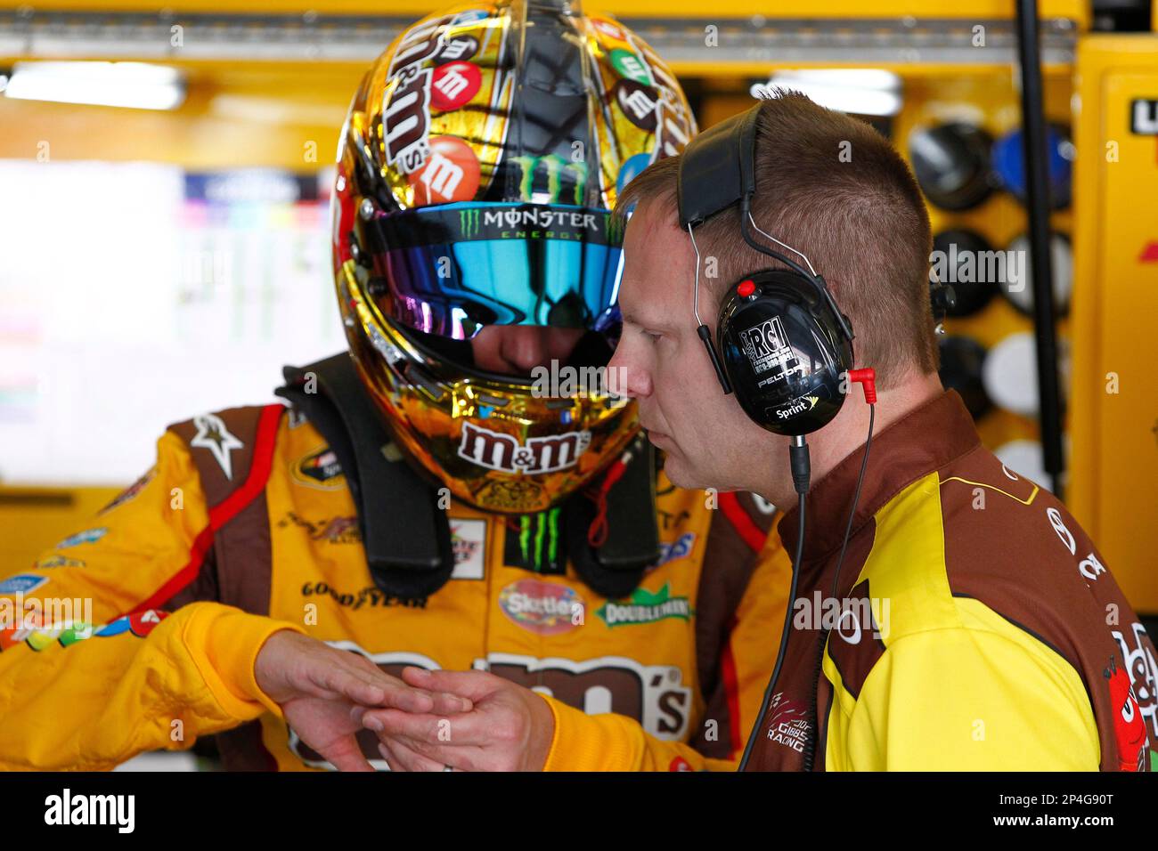 Crew chief Dave Rogers and Kyle Busch, M&M's Pretzel Toyota Camry ...