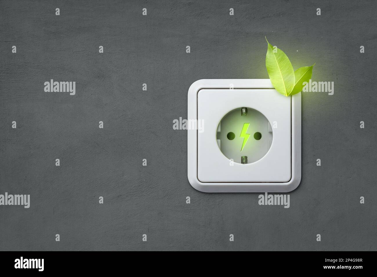 Renewable energy outlet on a wall Stock Photo - Alamy