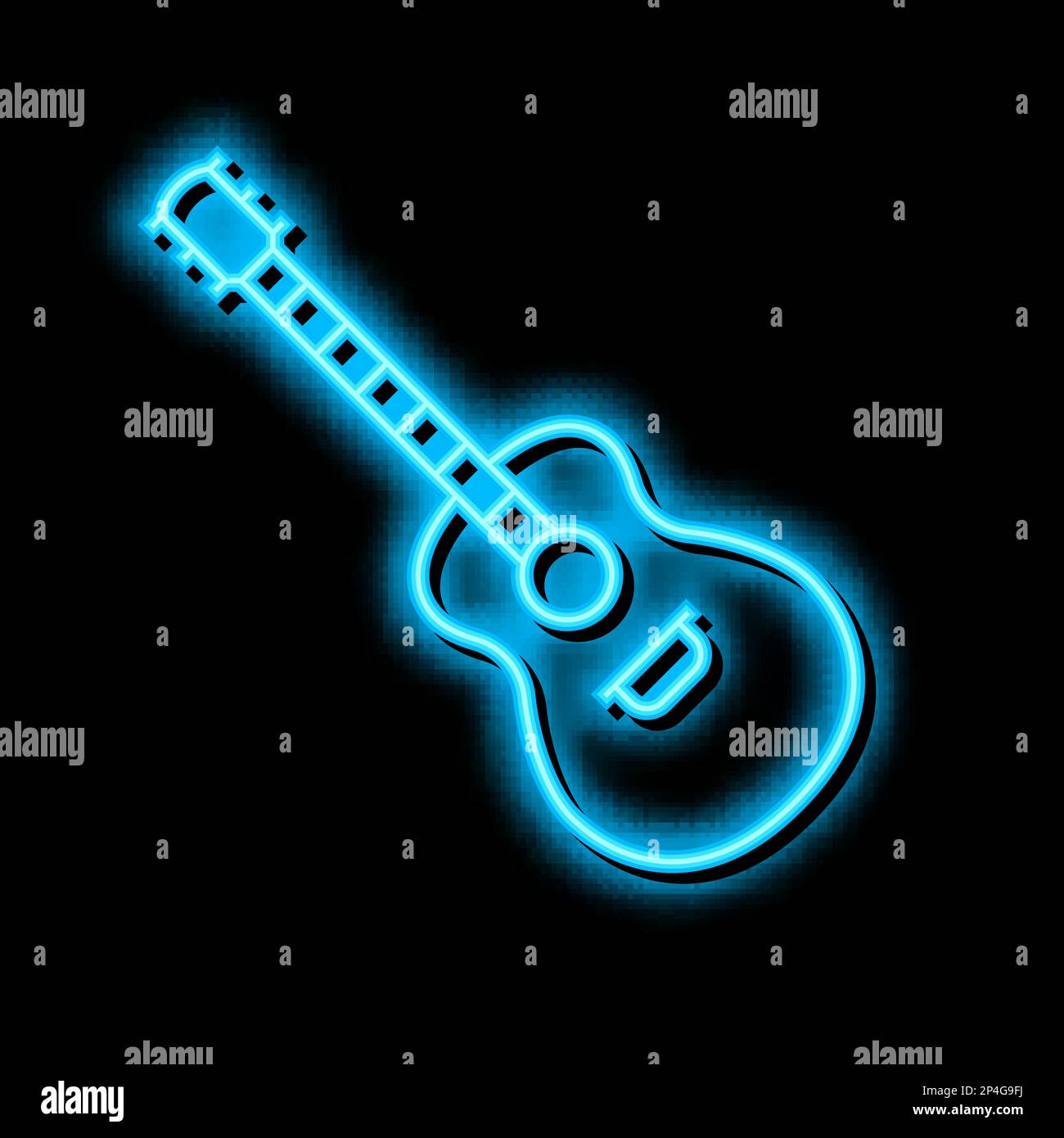 guitar musical instrument neon glow icon illustration Stock Vector ...