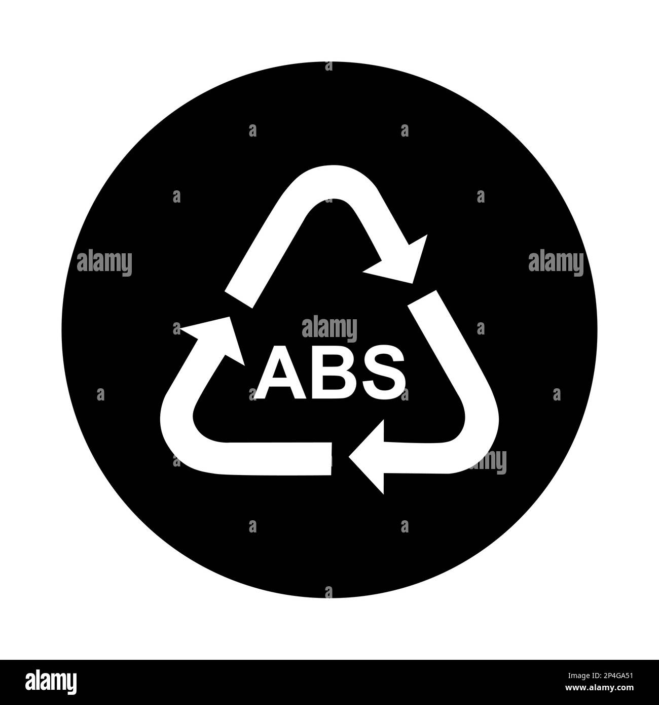 Plastic symbol, ecology recycling sign isolated on white background ...