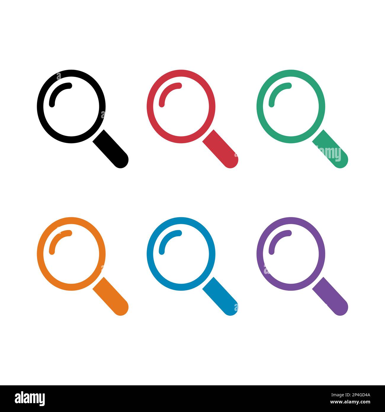 Set of Magnifying glass icon, zoom find focus symbol, loupe web ...