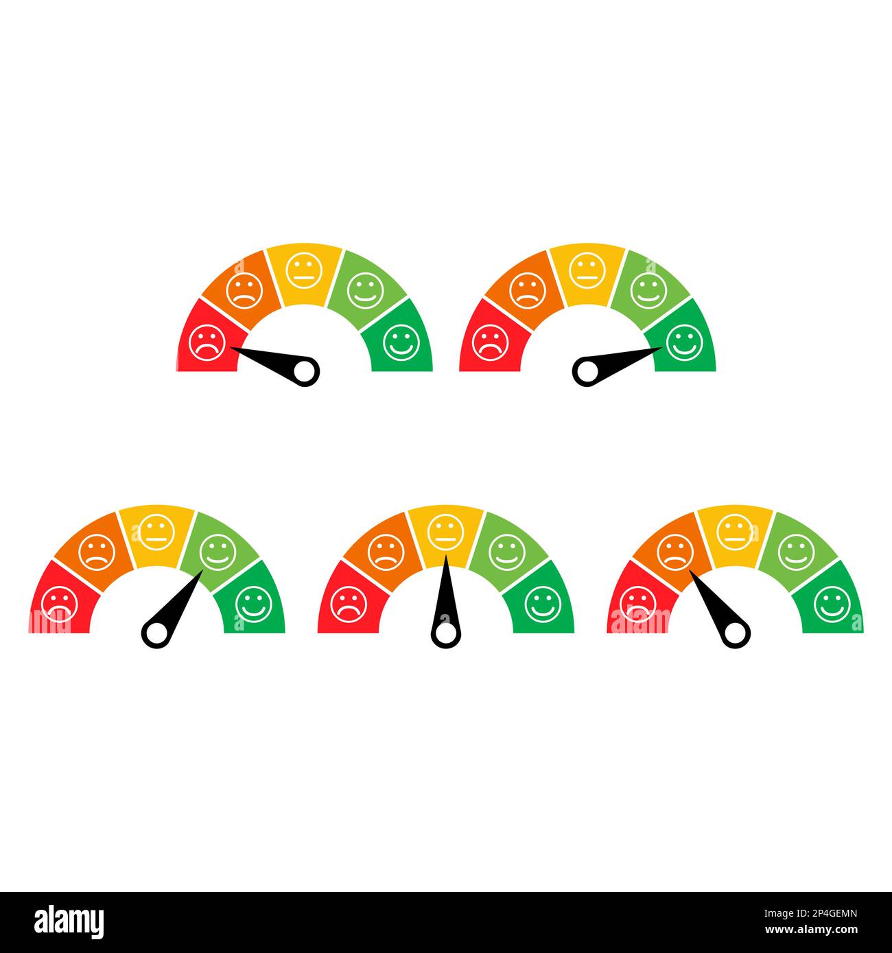 Set of customer satisfaction meter icon, graph rating measure business ...