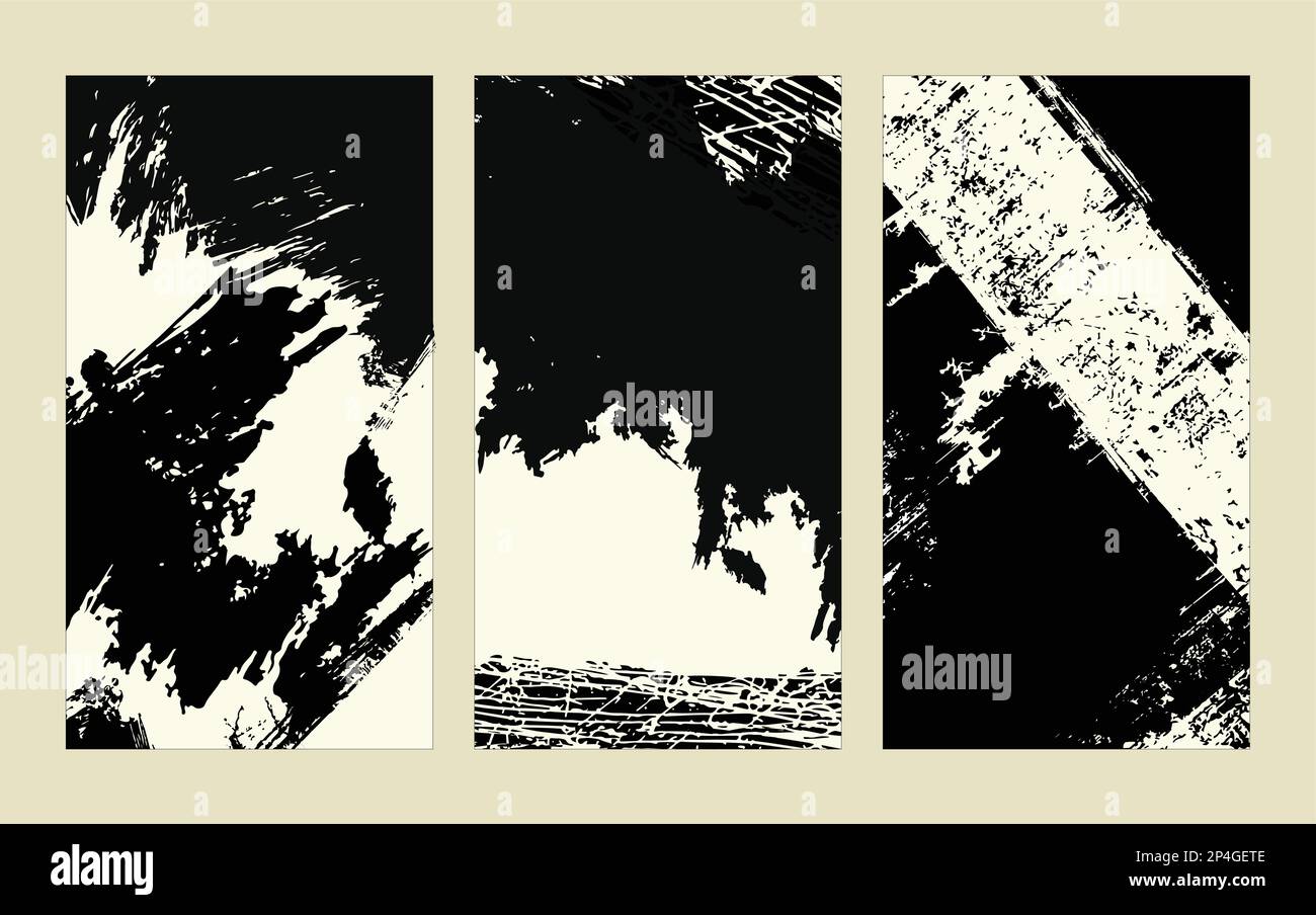 Background frame set with vintage grunge texture in back ink. grunge ...