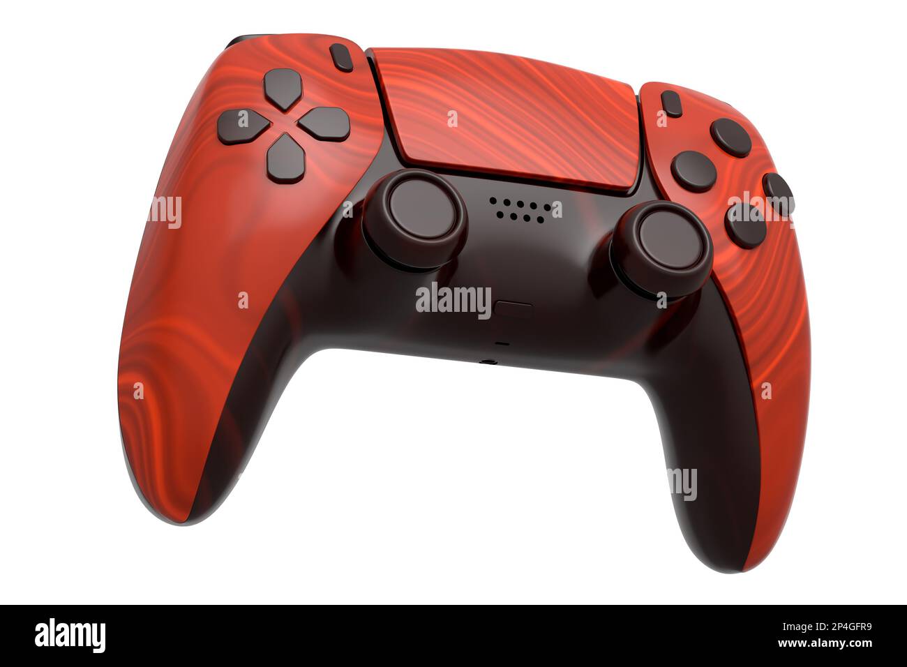 Realistic video game joystick with seamless wavy pattern on white ...