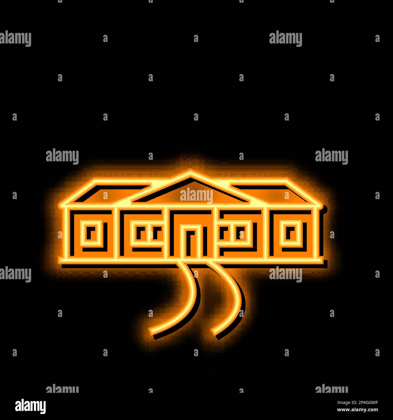 ranch house neon glow icon illustration Stock Vector Image & Art - Alamy