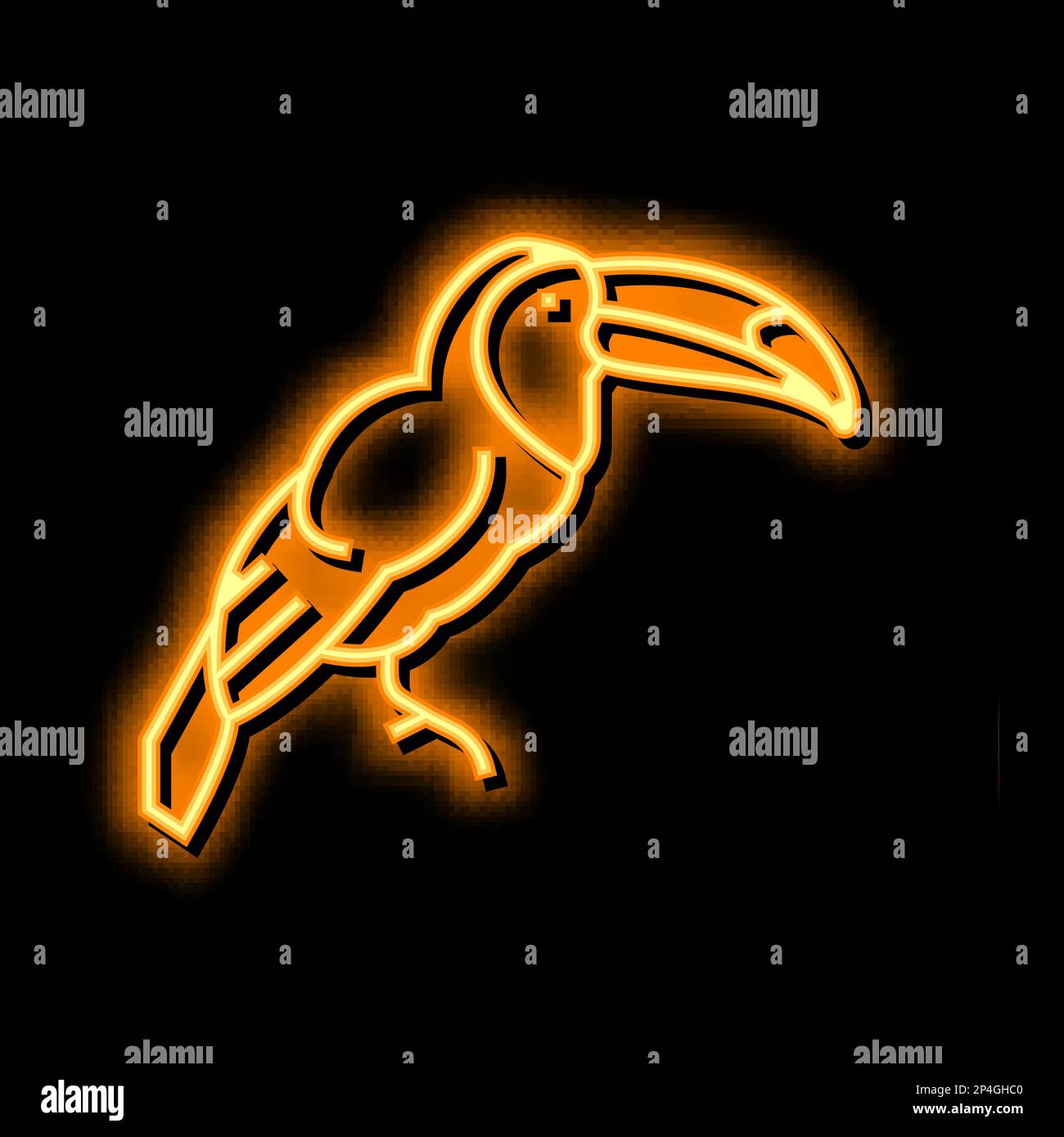 toucan exotic bird neon glow icon illustration Stock Vector Image & Art ...