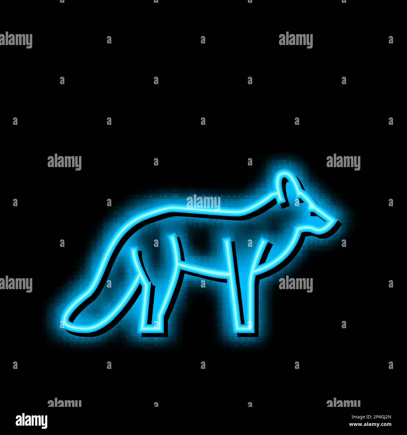 fox wild animal neon glow icon illustration Stock Vector Image & Art ...