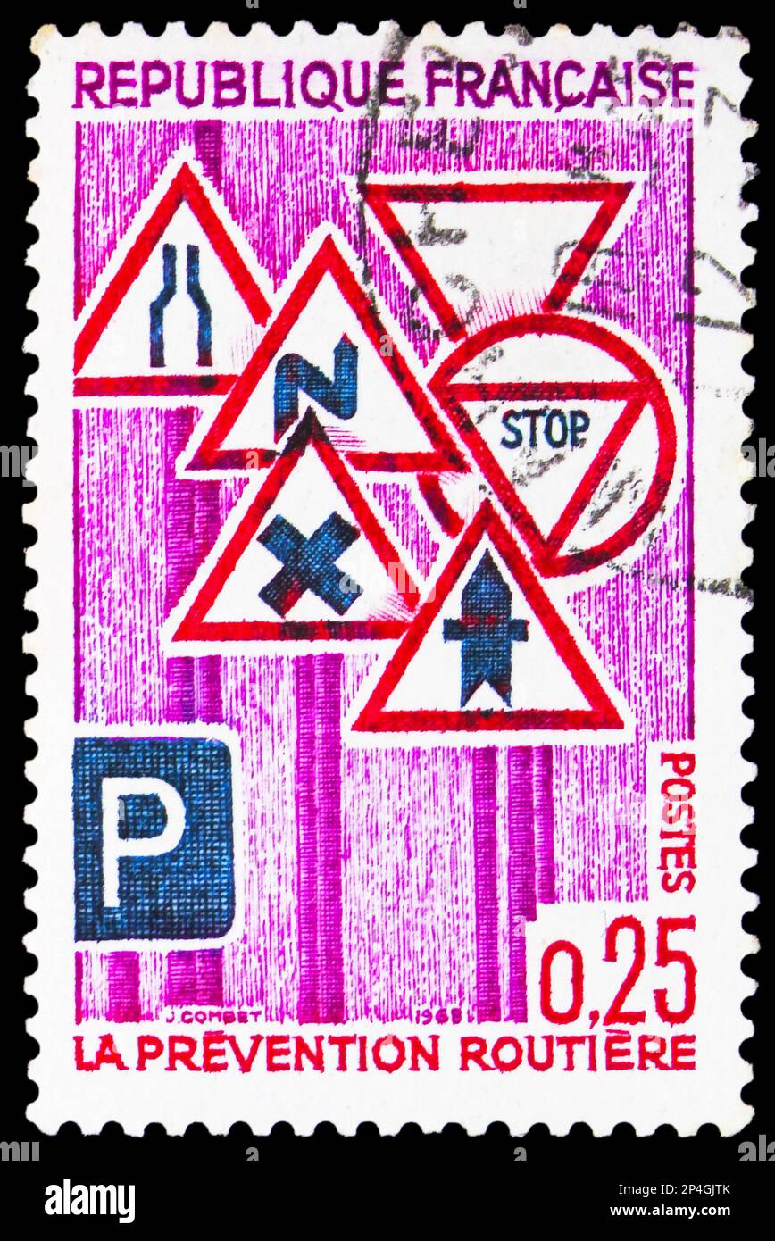 MOSCOW, RUSSIA - FEBRUARY 15, 2023: Postage stamp printed in France ...