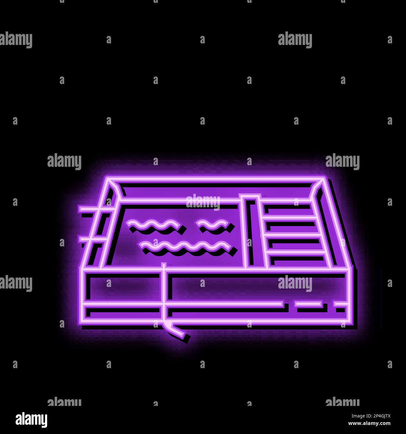 solvent extraction tanks copper neon glow icon illustration Stock ...