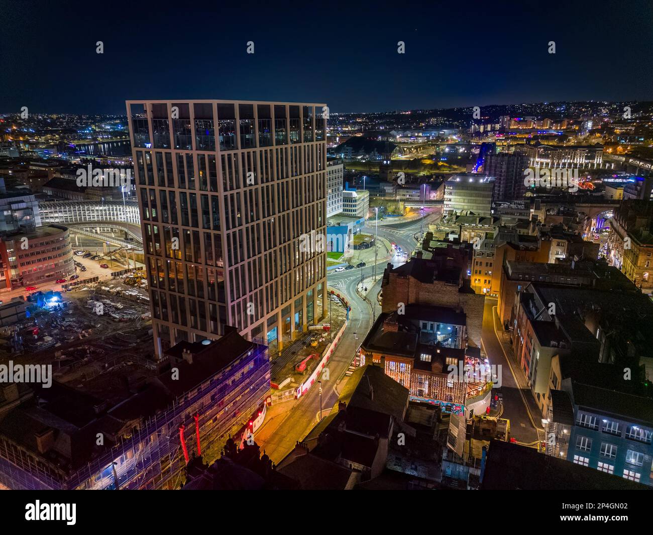 Aerial view of Pilgrim Place development Newcastle Upon Tyne UK at ...
