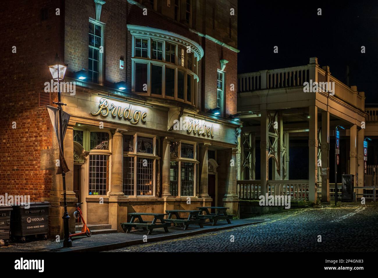 The Beehive Hotel, Castle Square, Newcastle upon Tyne, on a deserted ...