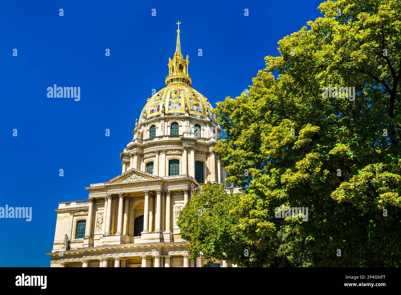 The Dome Church of the Invalides in Paris, France. The burial place of ...