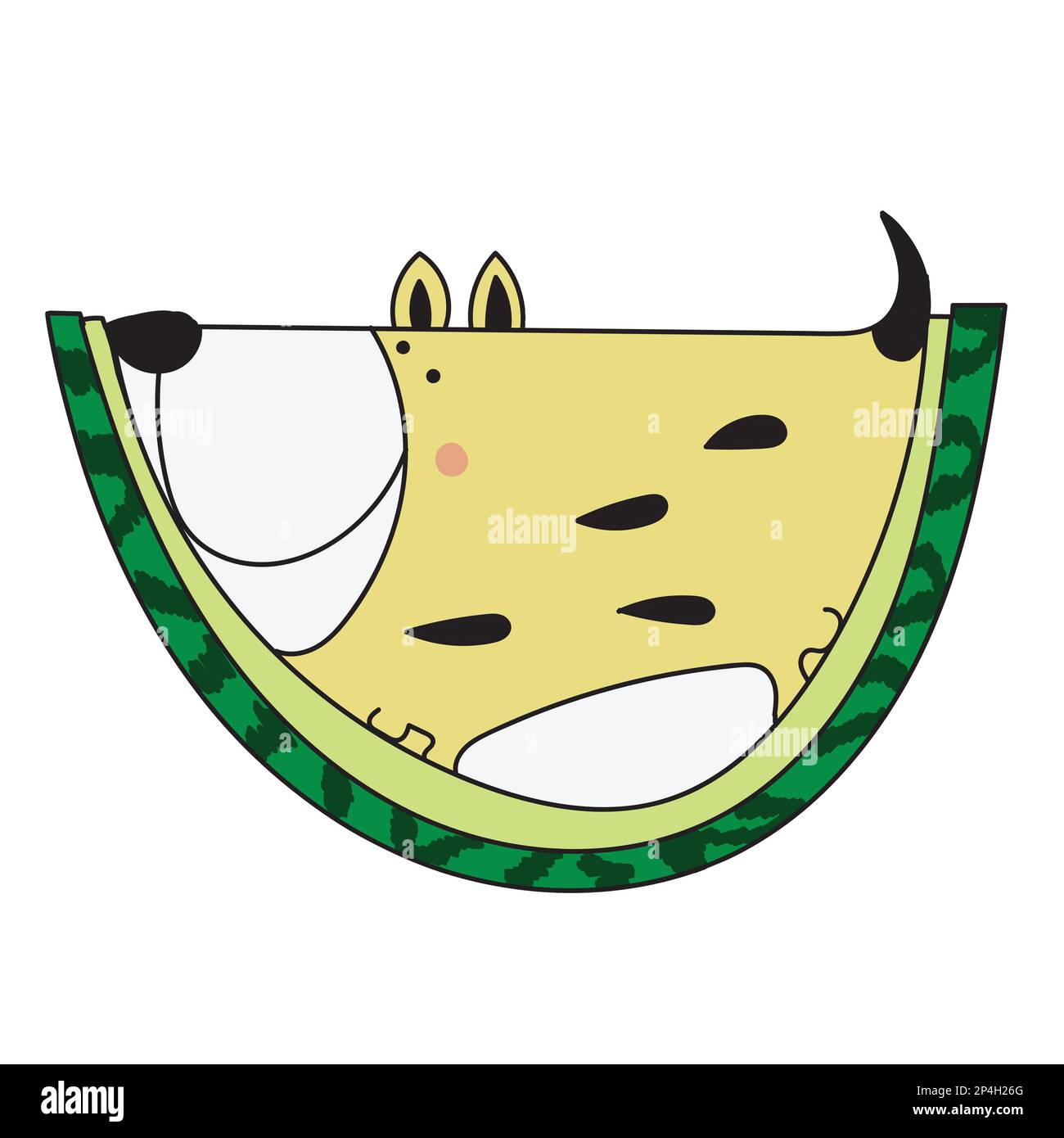 Dog - watermelon, vector illustration, watermelon shaped male dog Stock ...
