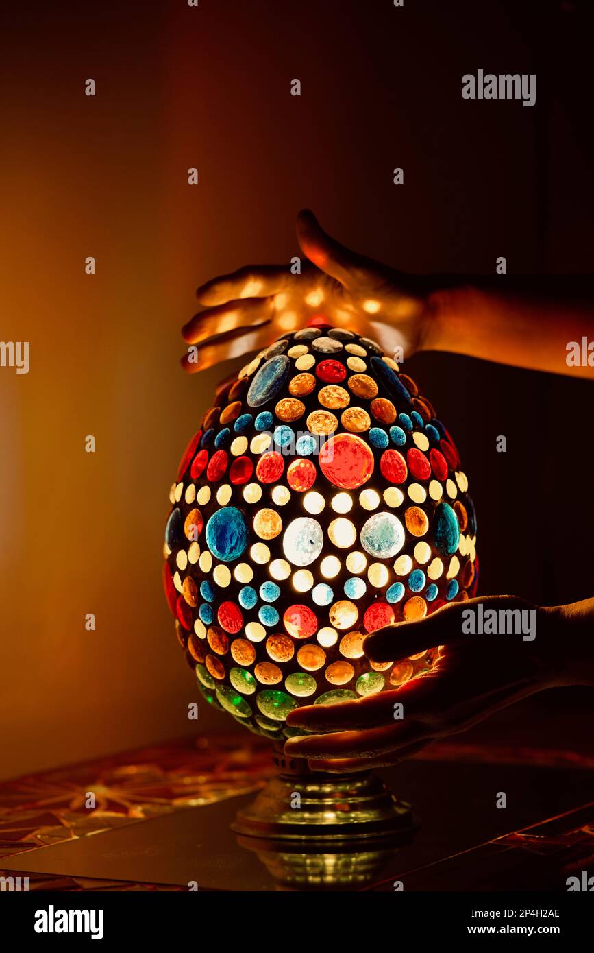 Stained Glass Lamps Handmade Stock Photo - Alamy