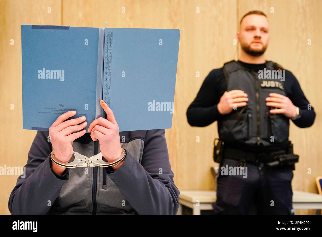 Mannheim, Germany. 06th Mar, 2023. The defendant is sitting in the ...